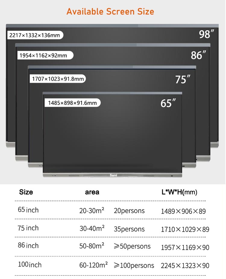 100 inch touch screen Interactive Smart Whiteboard